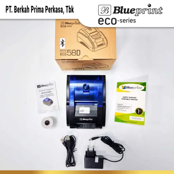 Printer Bluetooth thermal kasir ECO 58D Blueprint ( USB + BT + RJ11 ...