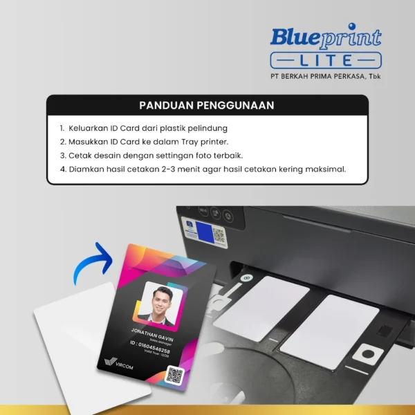 Kartu printable inkjet Id card blueprint 8.6 x 5.4 Cm 760 micron print ...
